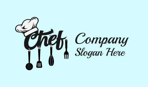 Logotipo De Chef Con Marca Denominativa Azul - Drawlogo
