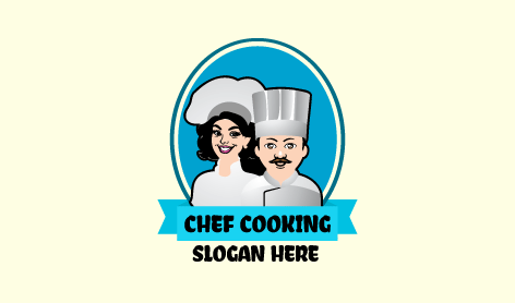Logotipo De Pareja De Chefs De Restaurante - Drawlogo