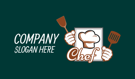 Logotipo De Chef Con Marca Denominativa En Color Verde Azulado - Drawlogo