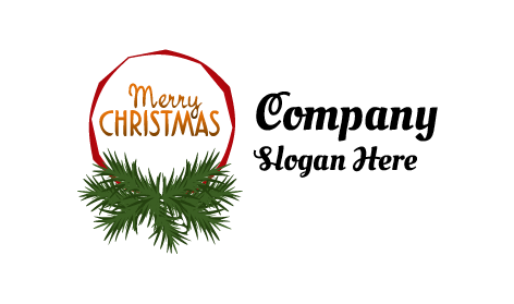 Red Christmas Wreath Logo - Drawlogo