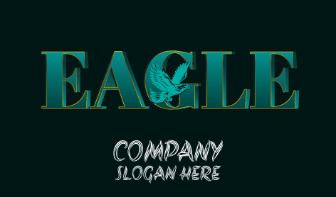 Logo Tanda Kata Elang Biru Kehijauan - Drawlogo