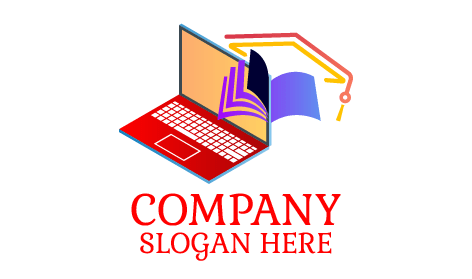 Educational Platform Laptop Logo - Drawlogo