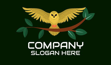 Logotipo De Aviario De Búhos Salvajes - Drawlogo