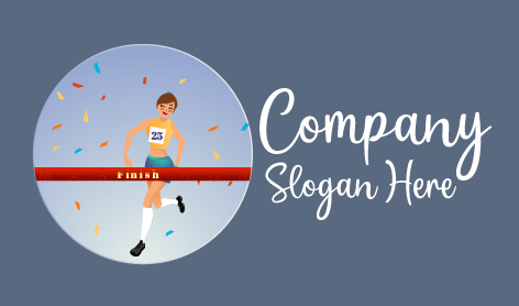 Female Running Race Logo - Drawlogo