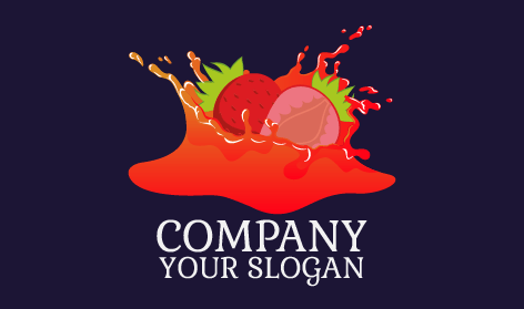 Logotipo De Salpicadura De Fresa Pulposa - Drawlogo