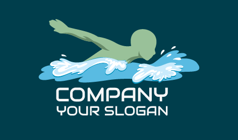Logo Renang Siluet Abu-abu - Drawlogo